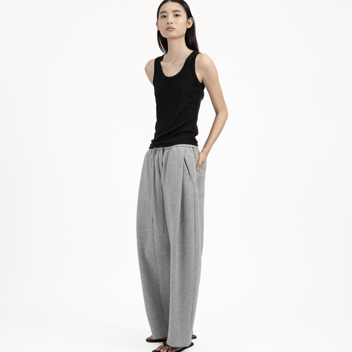 GRAYE Pleated Sweatpants | Tailored Melange Gray | Design Orchard – DORS