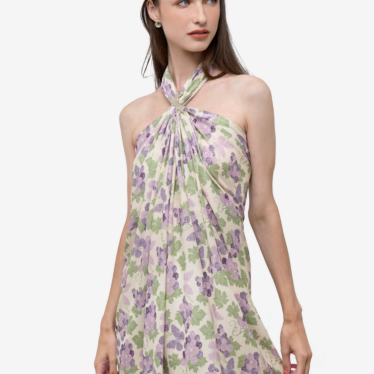 STUDIO QILING Amethyst Grapes Pareo | Artistic Butterfly Print | Design ...